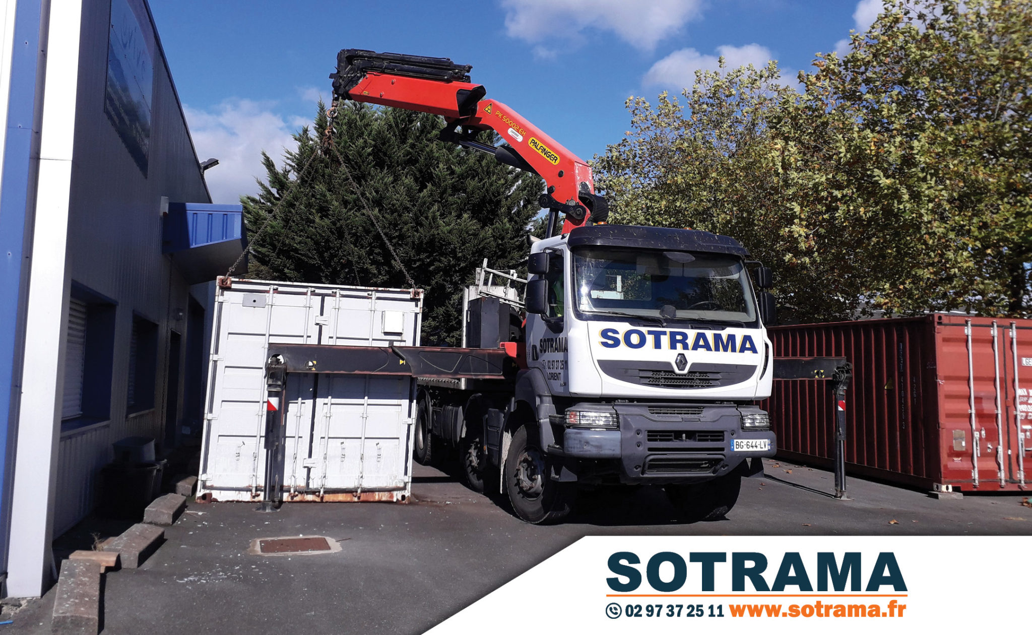 Transport : Transfert de 2 containers 20 pieds à Vannes - Sotrama